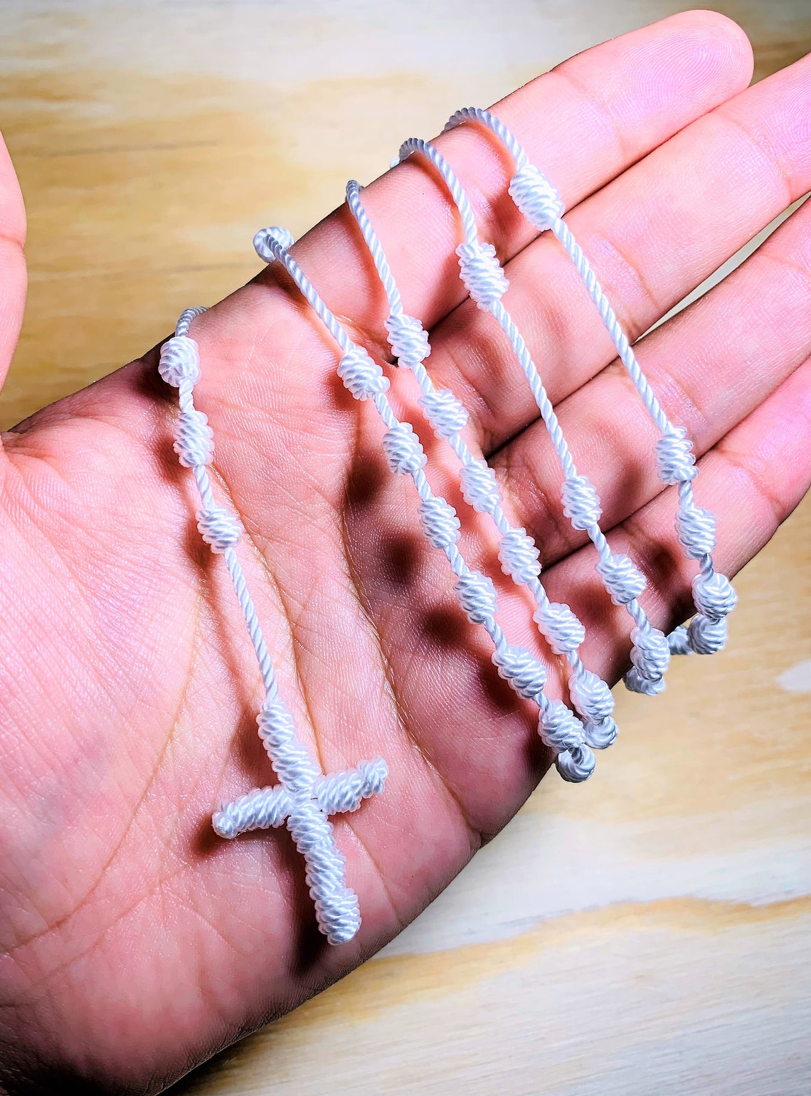 Crochet Blessed Rosary Catholic Rosary Nylon Crochet Rosary | Etsy