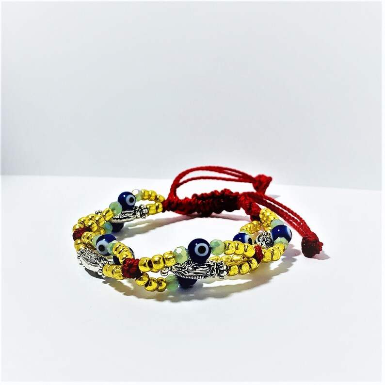 Evil Eye Bracelet: Virgen De Guadalupe, Red String Protection - Etsy