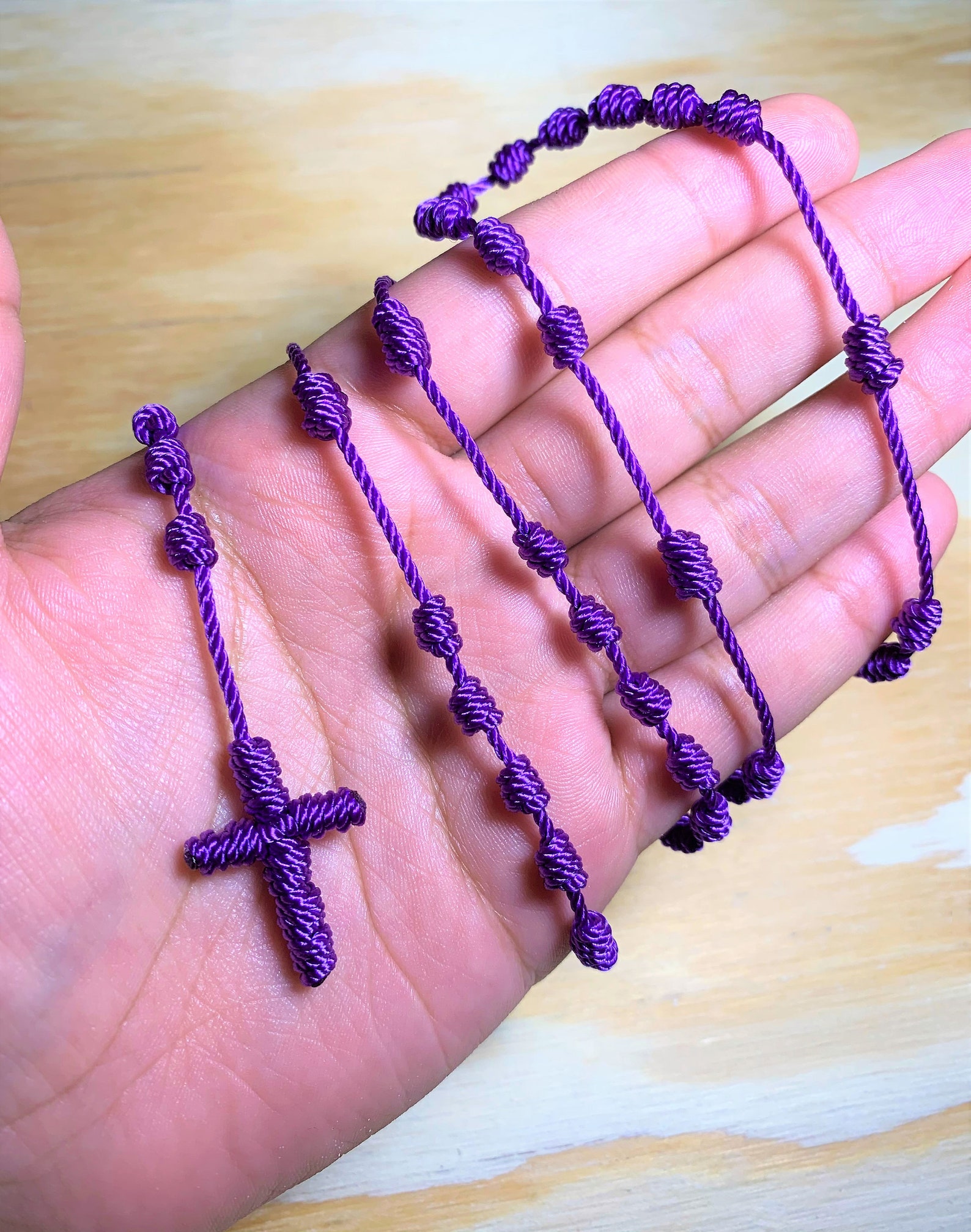 Crochet Blessed Rosary Catholic Rosary Nylon Crochet Rosary | Etsy