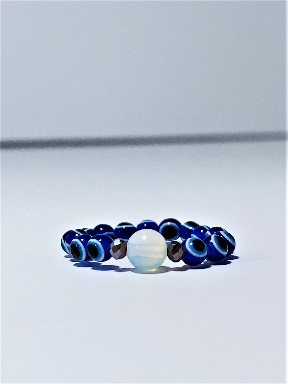 Evil Eye Ring Protection Ring Stacking Rings Stretchy - Etsy