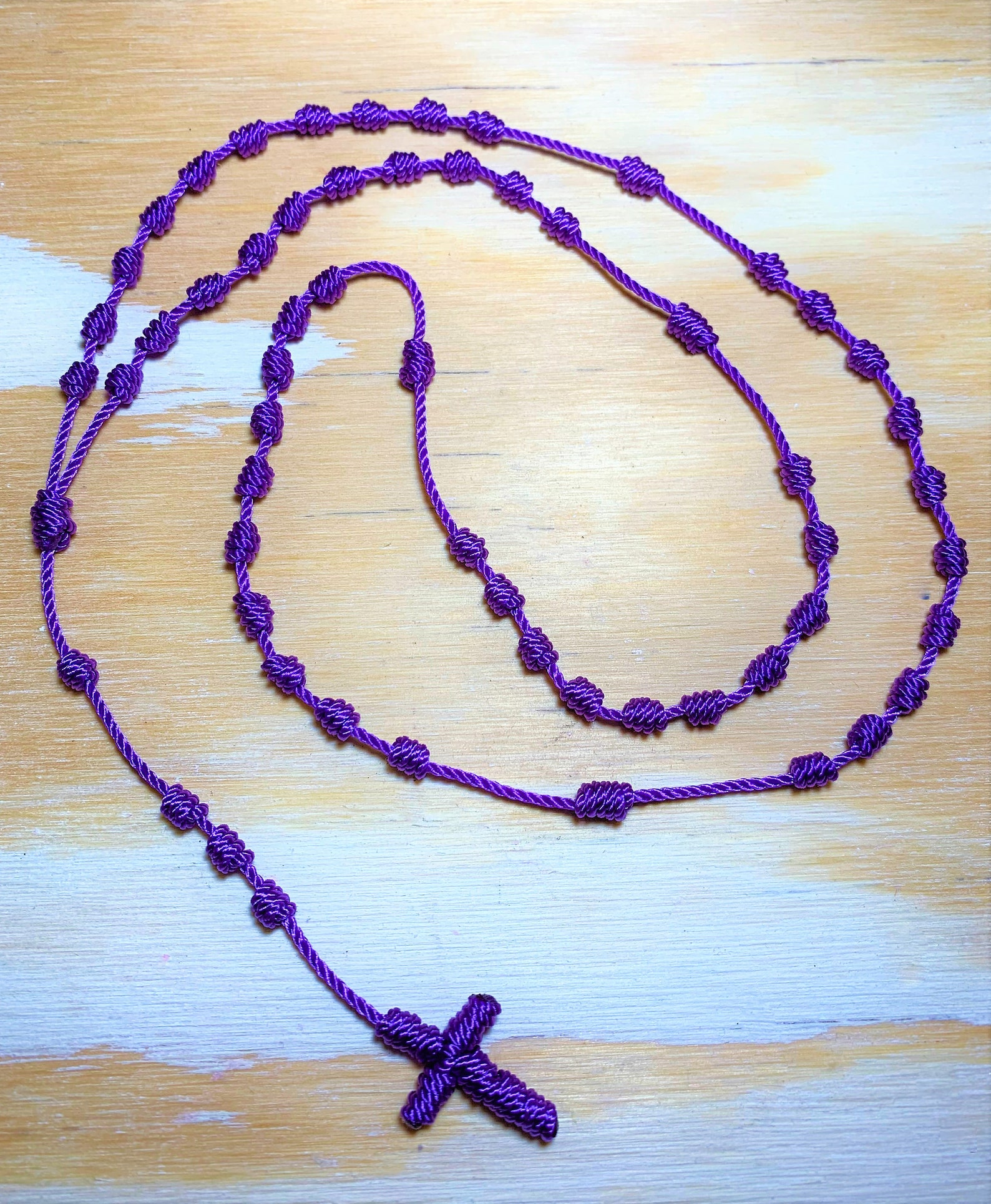 Crochet Blessed Rosary Catholic Rosary Nylon Crochet Rosary | Etsy