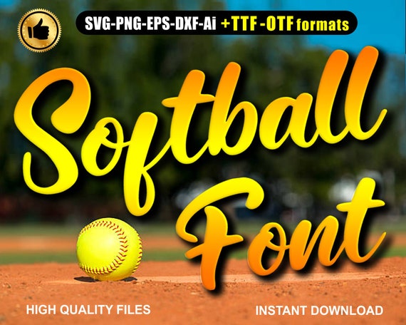 Softball Font SVG ttf otf Softball Alphabet Softball | Etsy