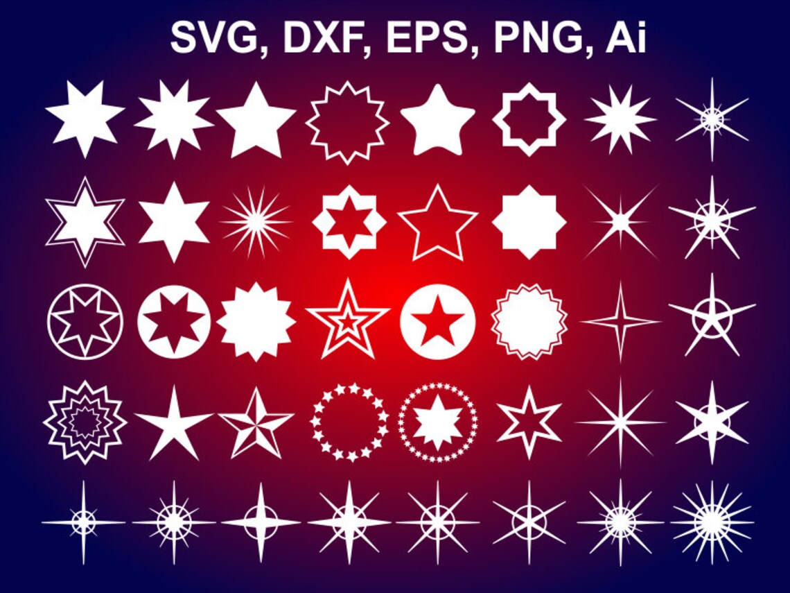 Star svg cut files star cricut files star silhouette star EPS | Etsy