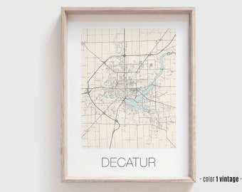 Decatur IL City Skyline Poster Print Art Illinois - Etsy