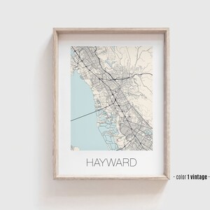 HAYWARD CA City Map Poster, Hayward California Street Map Print ...