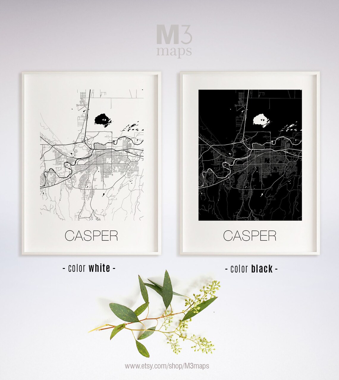 Casper Wyoming Casper WY Map Casper Map Casper Print - Etsy