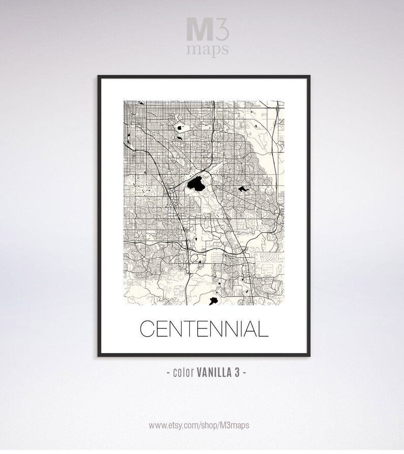 Centennial Colorado Centennial CO Map Centennial Map - Etsy