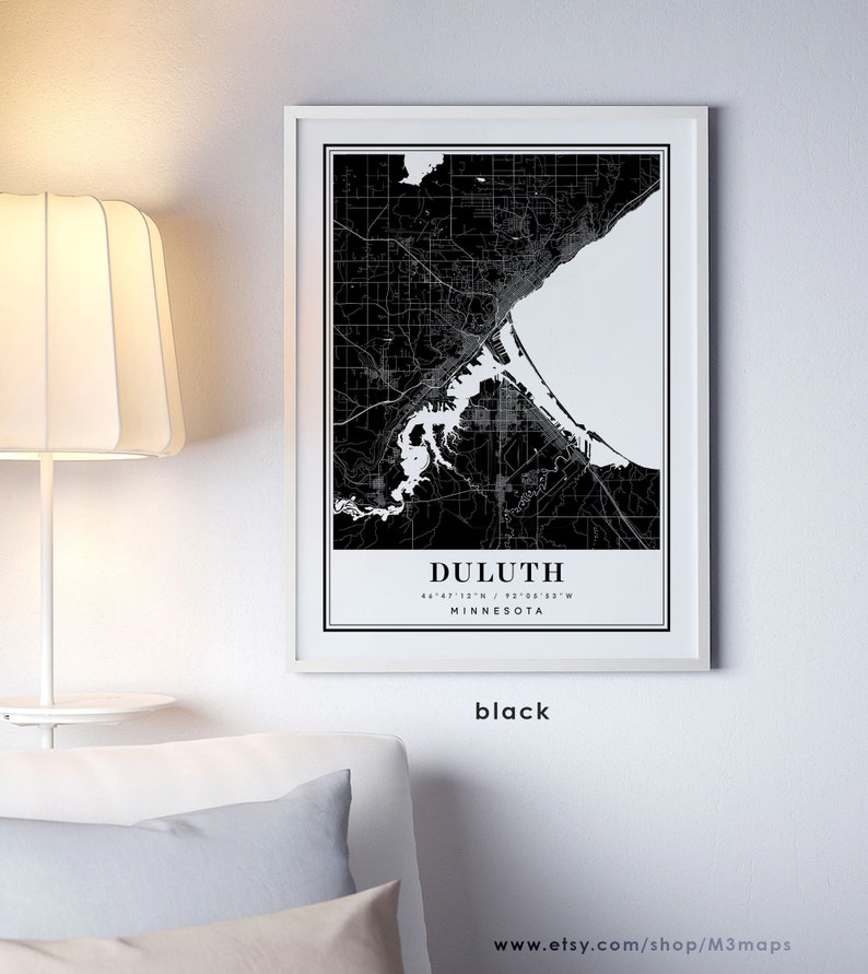 Duluth Minnesota Map Duluth MN Map Duluth City Map Duluth | Etsy