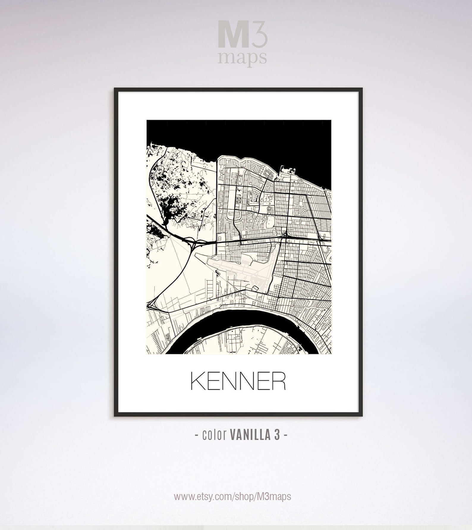 Kenner Louisiana Kenner LA Map Kenner Map Kenner Print - Etsy