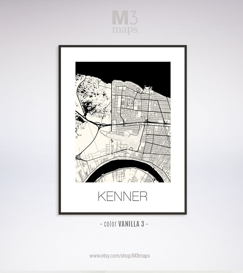 Kenner Louisiana Kenner LA Map Kenner Map Kenner Print - Etsy