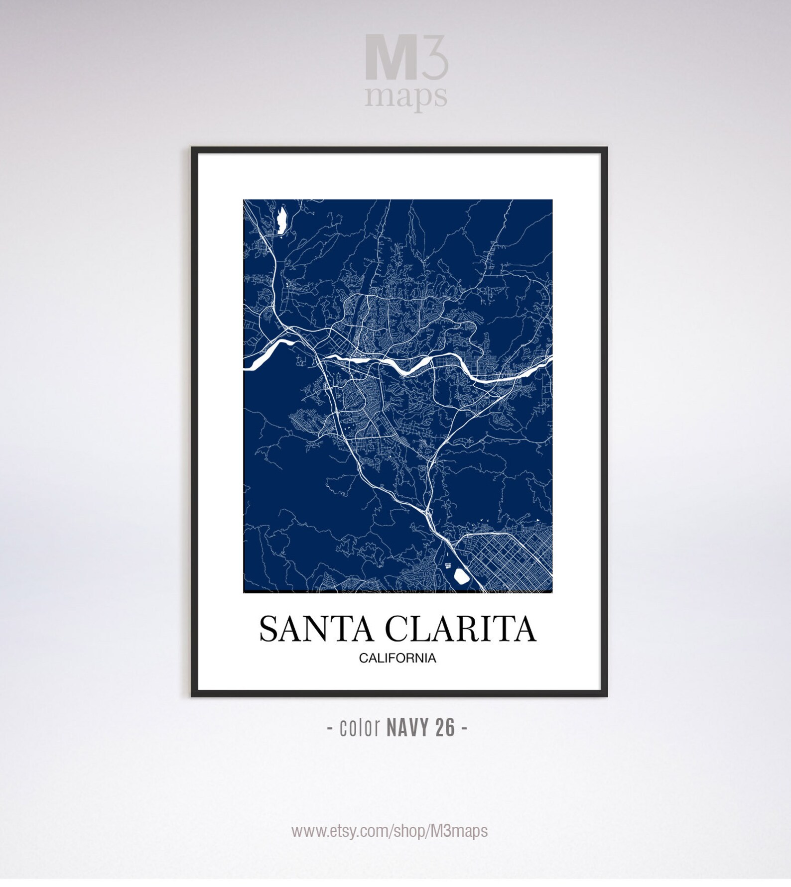 Santa Clarita Santa Clarita CA Map Santa Clarita Modern Art - Etsy