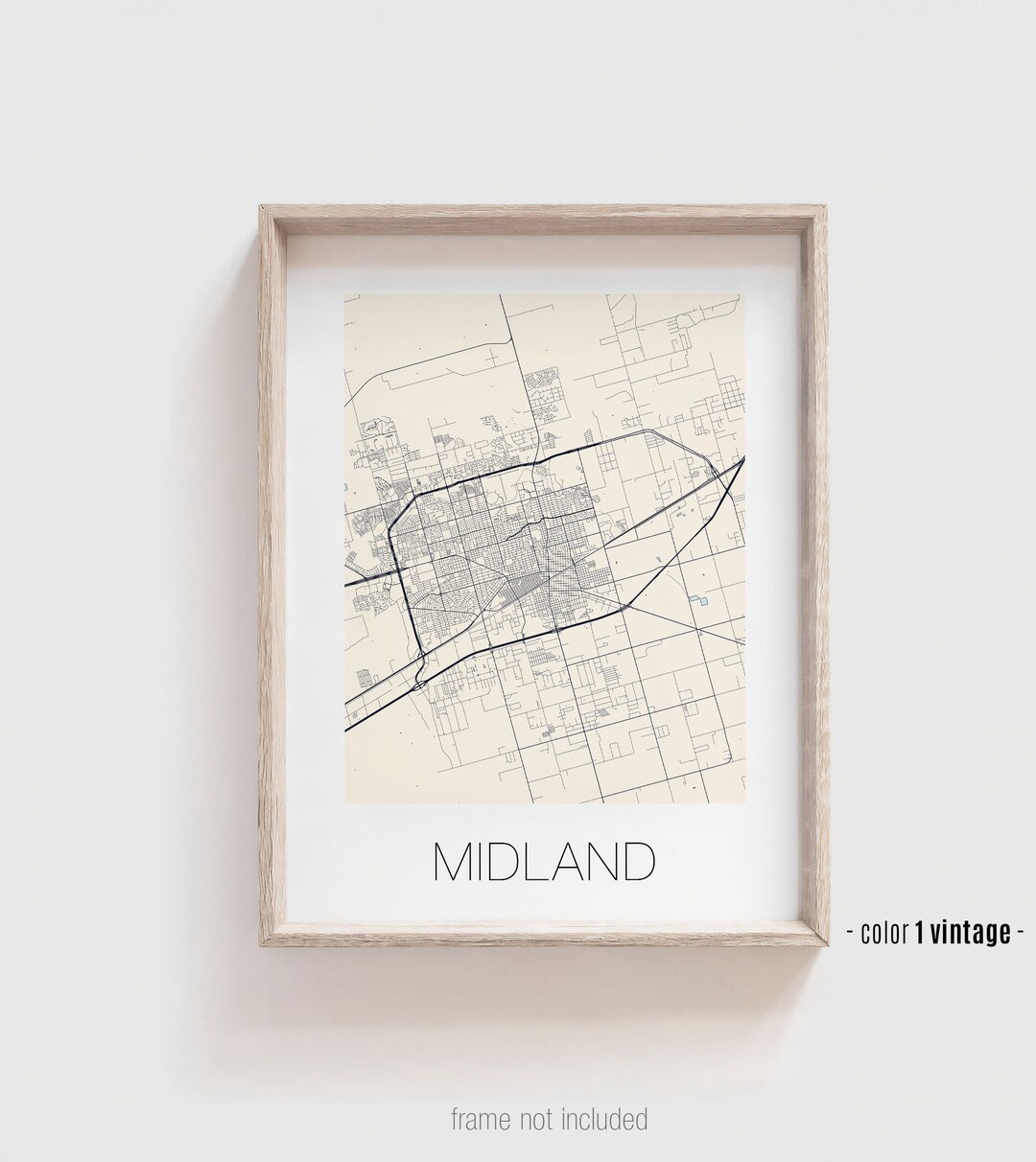 MIDLAND TX City Map Poster, Midland Texas Street Map Print Personalized ...