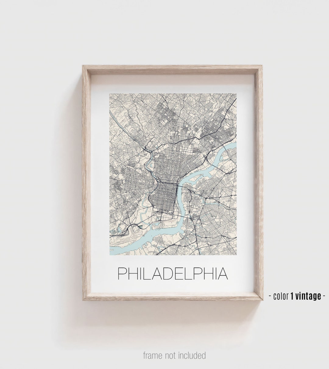 PHILADELPHIA PA City Map Poster, Philadelphia Pennsylvania Street Map ...