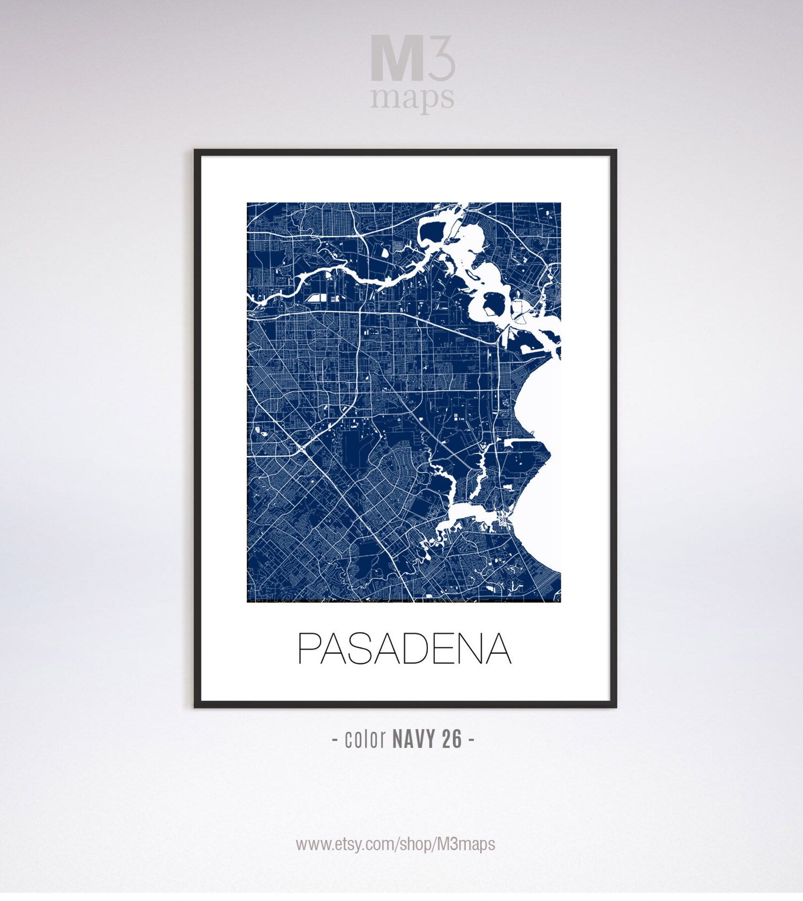 Pasadena Texas Pasadena TX Map Pasadena Map Pasadena Print | Etsy