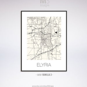 Elyria Ohio Elyria OH Map Elyria Map Elyria Print Elyria - Etsy