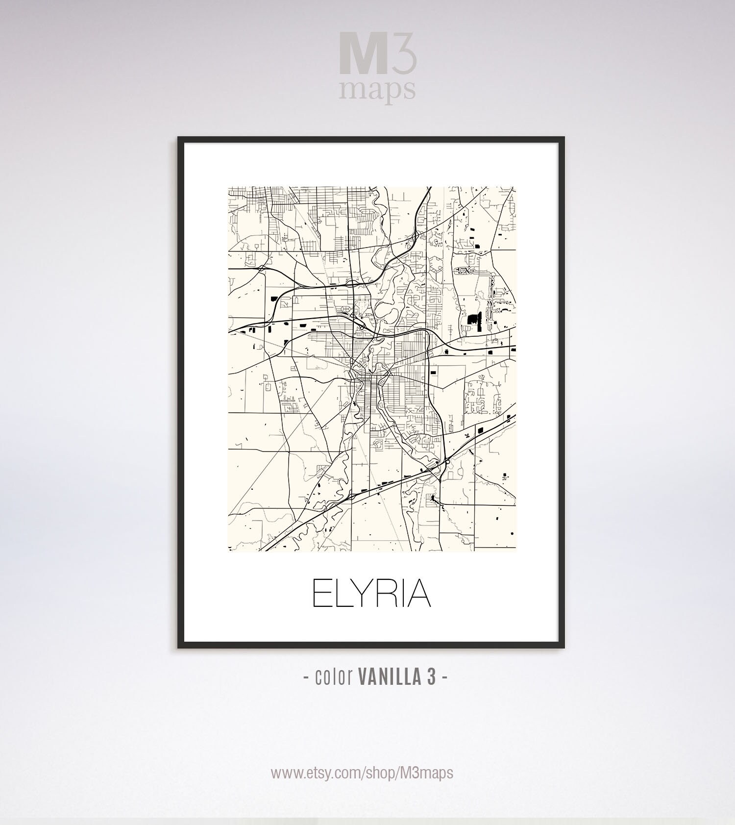 Elyria Ohio Elyria OH Map Elyria Map Elyria Print Elyria - Etsy