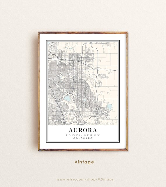 Aurora Colorado Map Aurora CO Map Aurora City Map Aurora | Etsy