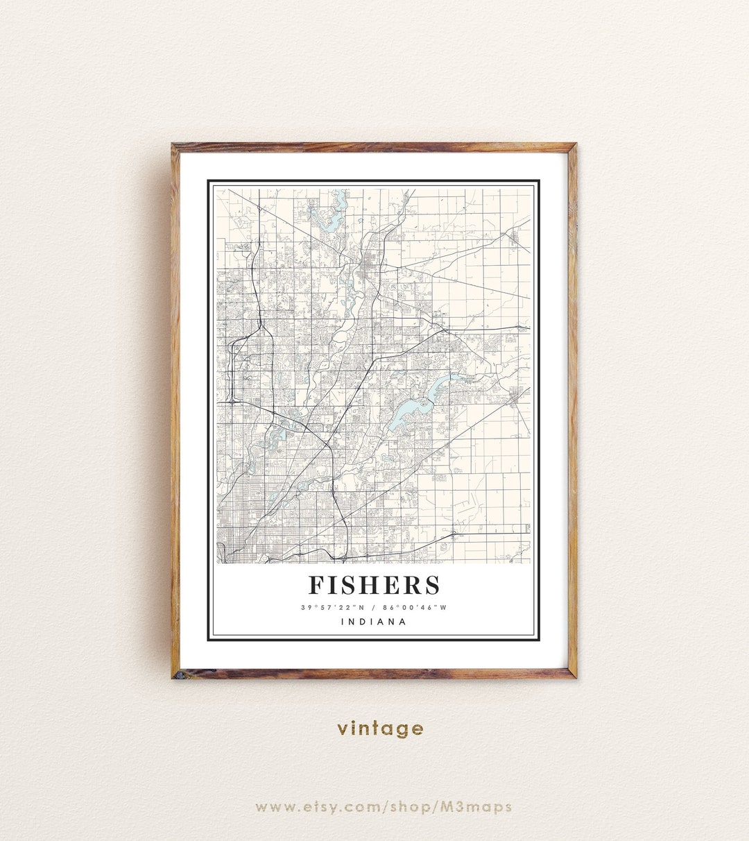 Fishers Indiana Map, Fishers IN Map, Fishers City Map, Fishers Print ...
