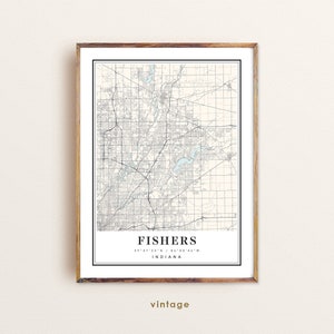Fishers Indiana Map, Fishers IN Map, Fishers City Map, Fishers Print ...