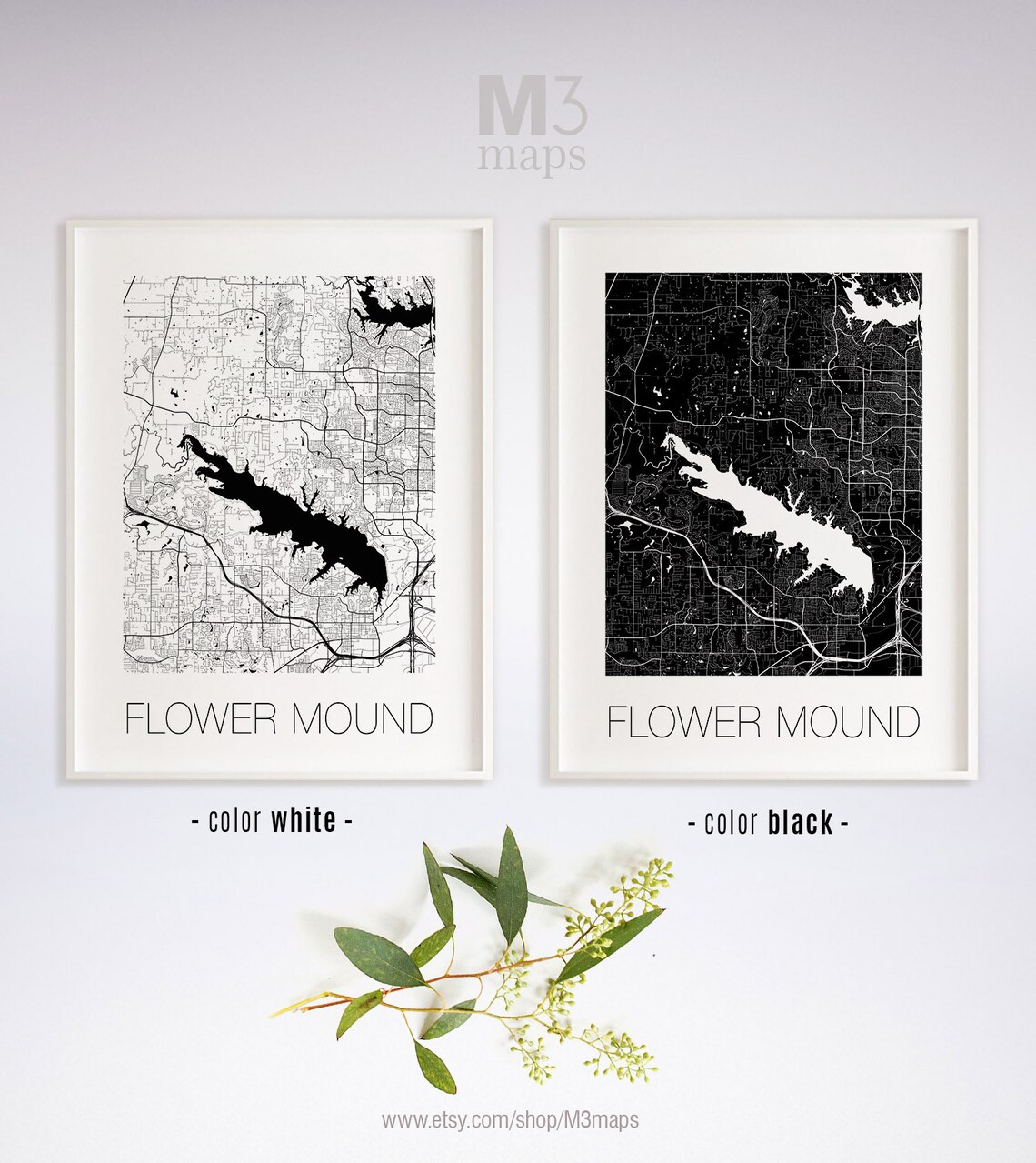 Flower Mound Texas Flower Mound TX Map Flower Mound Map - Etsy