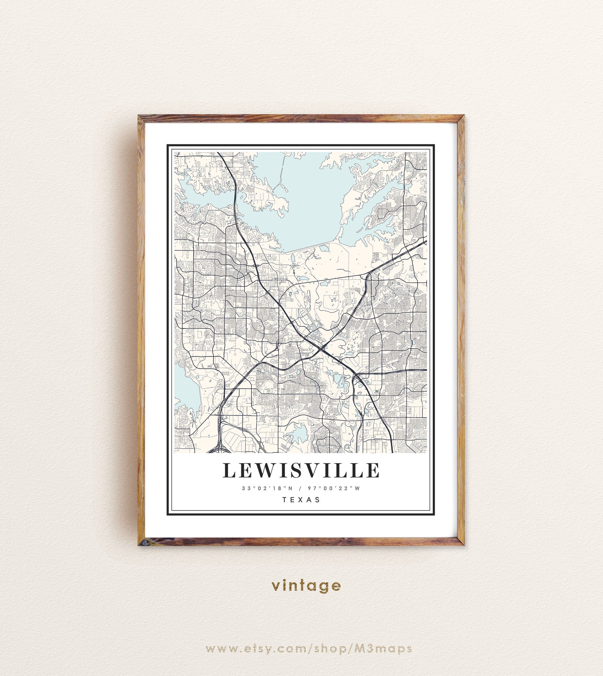 Lewisville Texas Map Lewisville TX Map Lewisville City Map - Etsy
