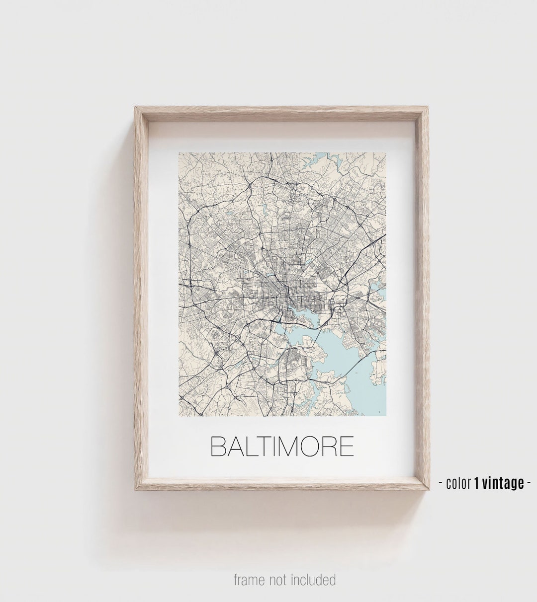 BALTIMORE MD City Map Poster, Baltimore Maryland Street Map Print ...