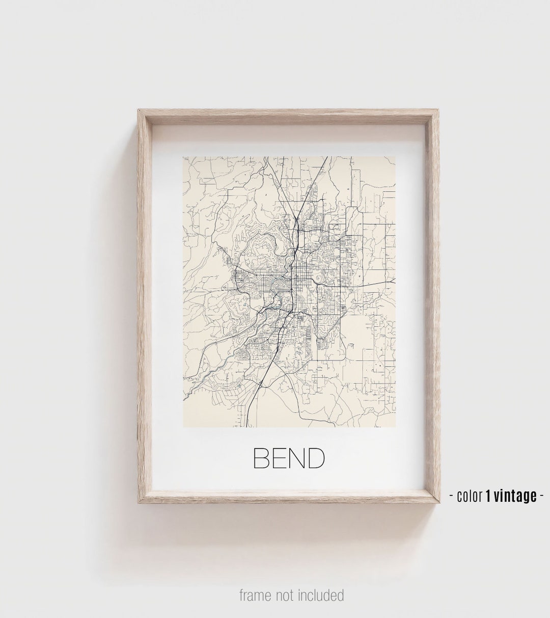 BEND OR City Map Poster, Bend Oregon Street Map Print Personalized ...