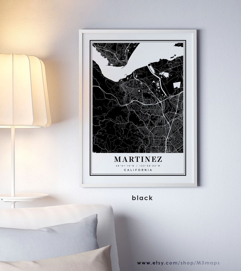 Martinez California Map Martinez CA Map Martinez City Map - Etsy