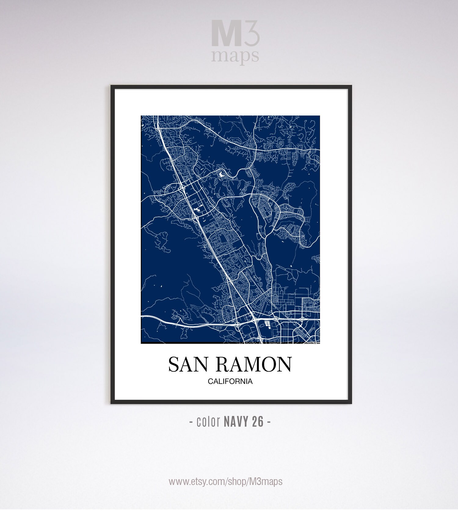 San Ramon San Ramon CA Map San Ramon Modern Art Print San | Etsy
