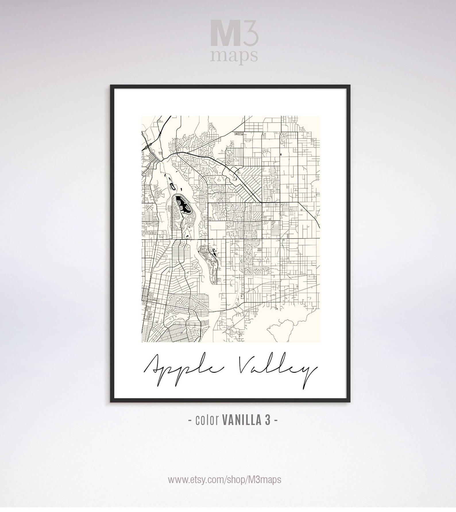 Apple Valley Minimalist Apple Valley Map Apple Valley Map - Etsy