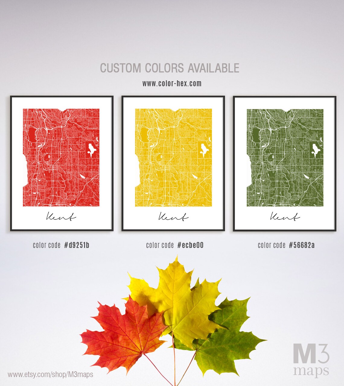 Kent Minimalist Kent Map Kent Map Print Kent City Map - Etsy