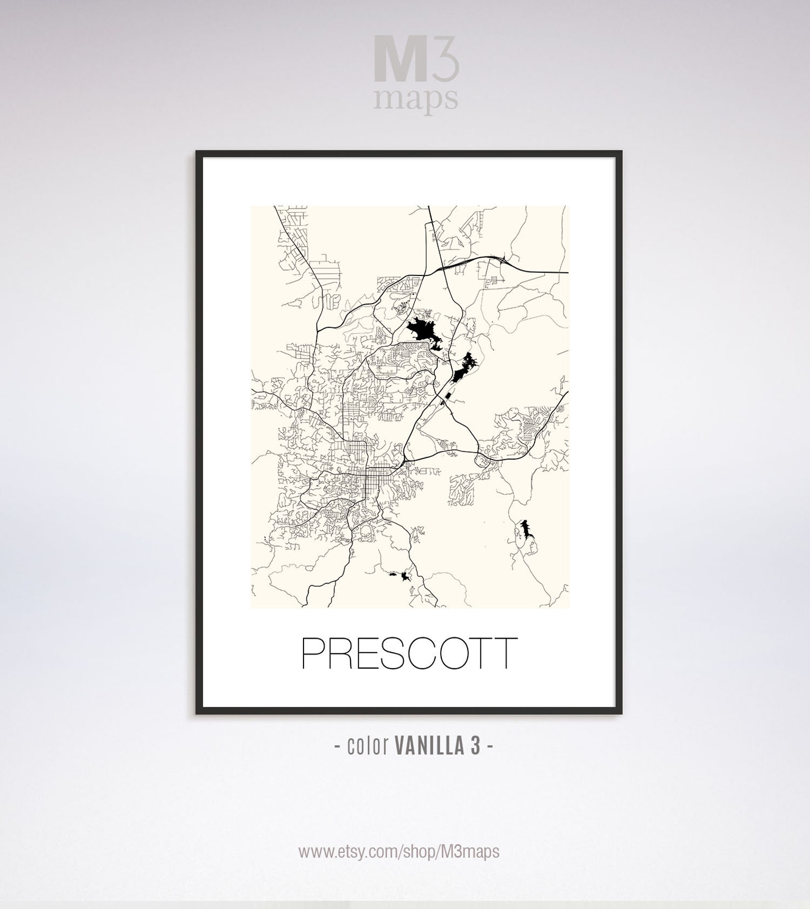Prescott Arizona Prescott AZ Map Prescott Map Prescott | Etsy