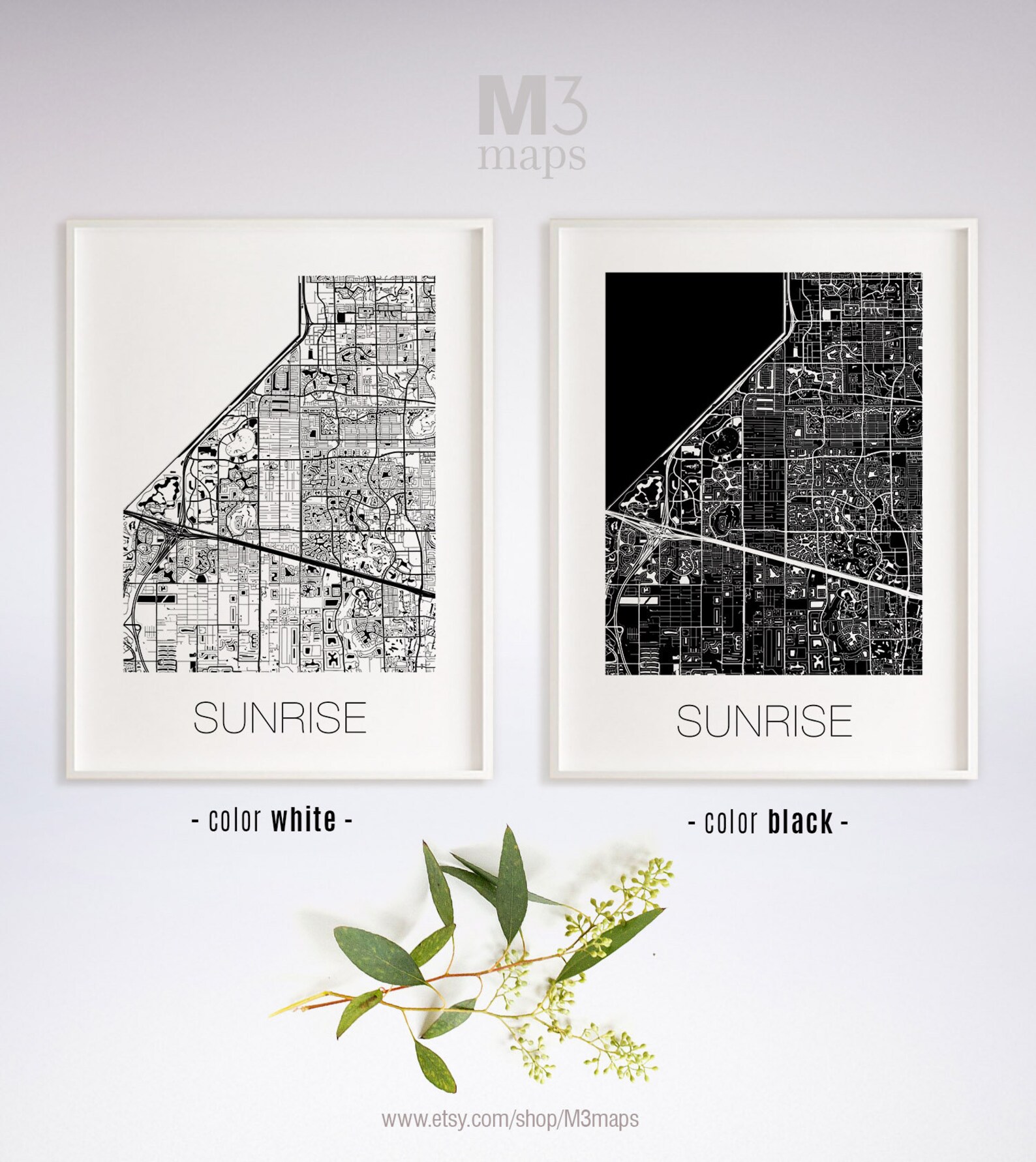 Sunrise Florida Sunrise FL Map Sunrise Map Sunrise Print - Etsy