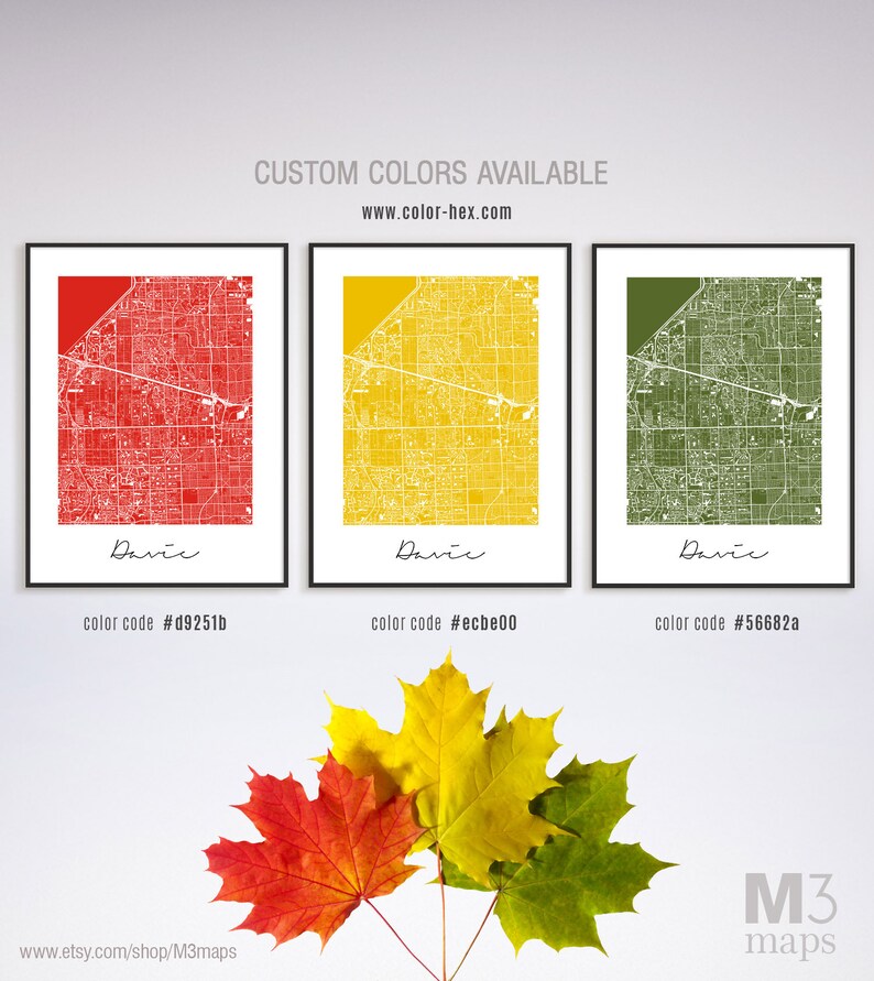 Davie Minimalist Davie Map Davie Map Print Davie City Map - Etsy