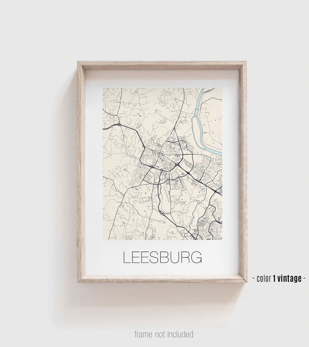 LEESBURG VA City Map Poster, Leesburg Virginia Street Map Print ...