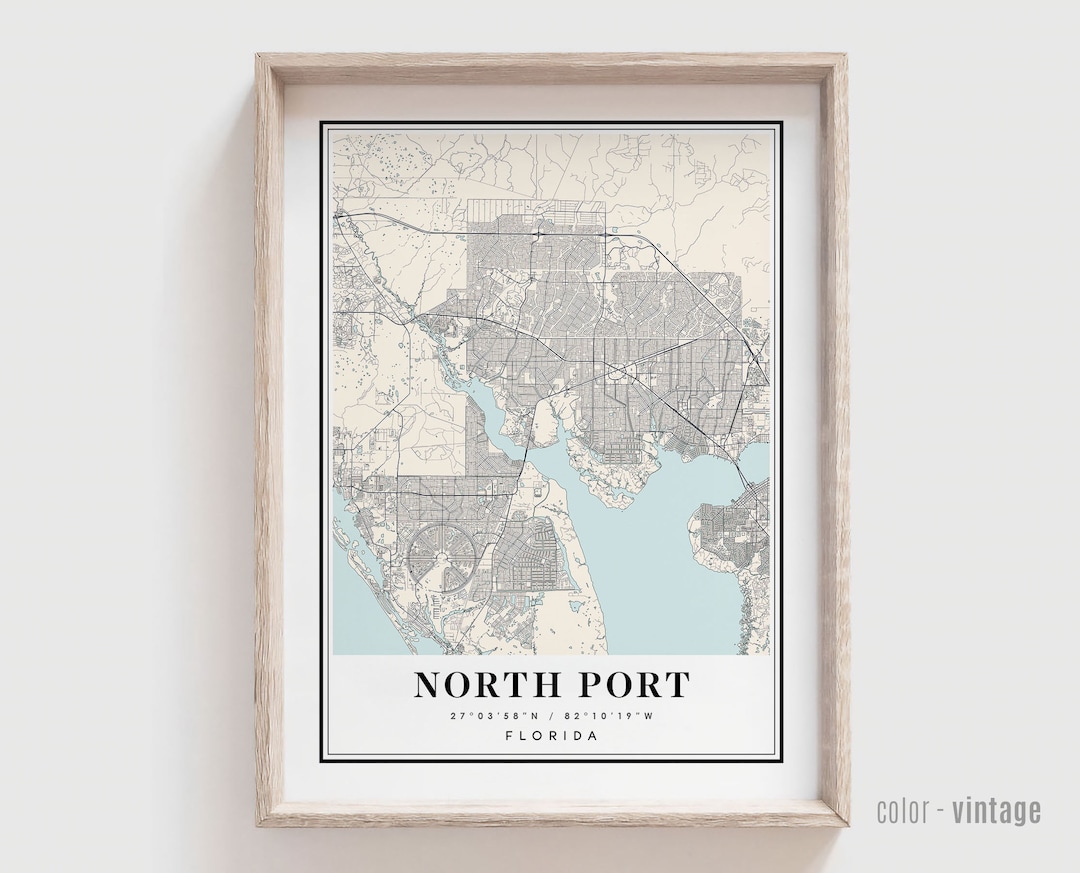 North Port FL Map Print - North Port Florida City Poster - Personalized ...