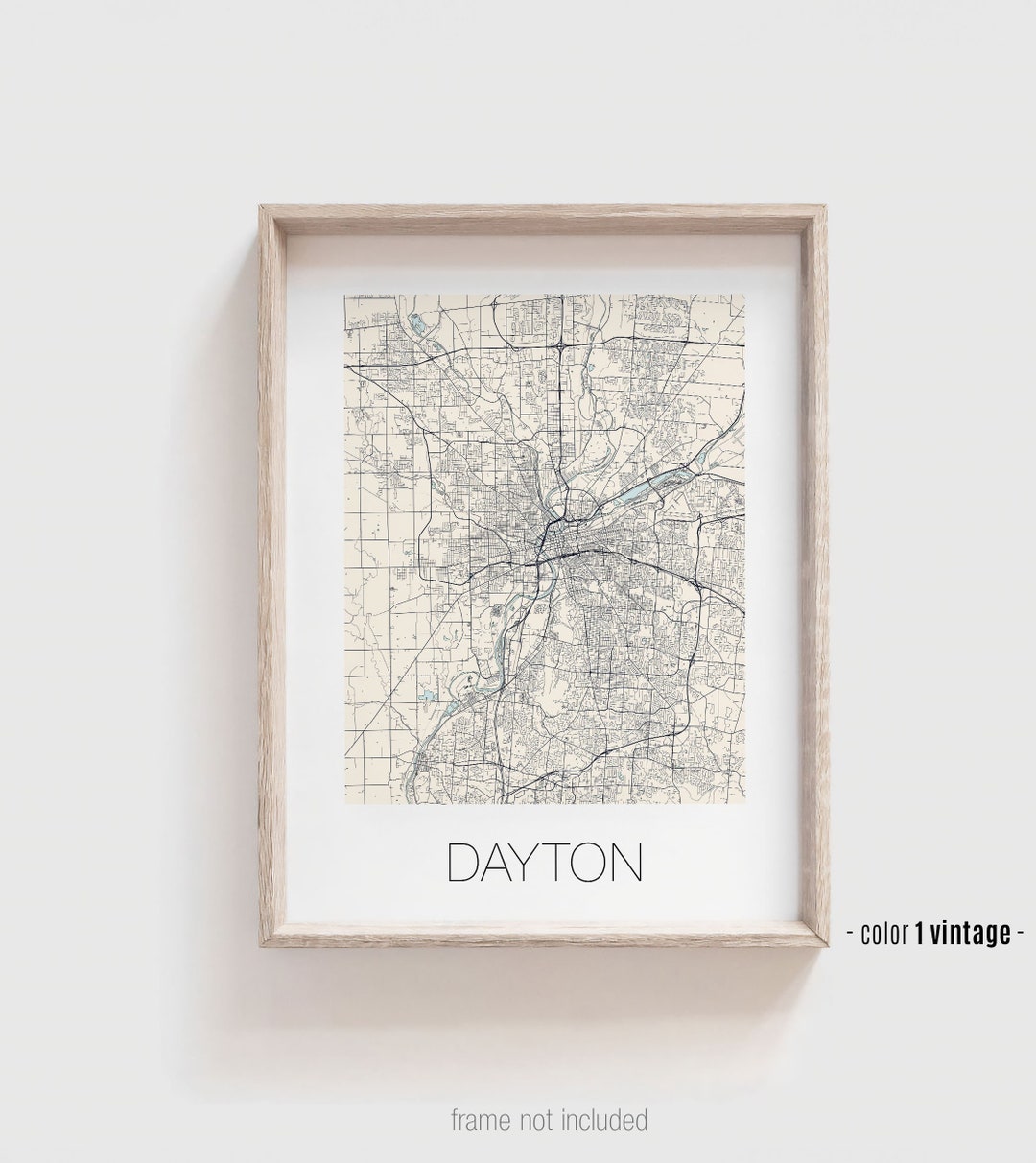 DAYTON OH City Map Poster, Dayton Ohio Street Map Print Personalized ...