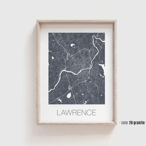 LAWRENCE MA City Map Poster, Lawrence Massachusetts Street Map Print ...