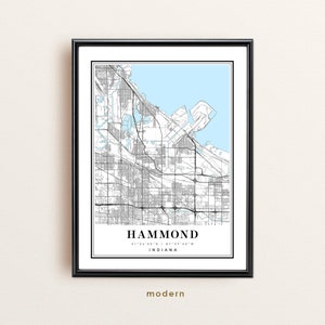 Hammond Indiana map Hammond IN map Hammond city map Hammond | Etsy