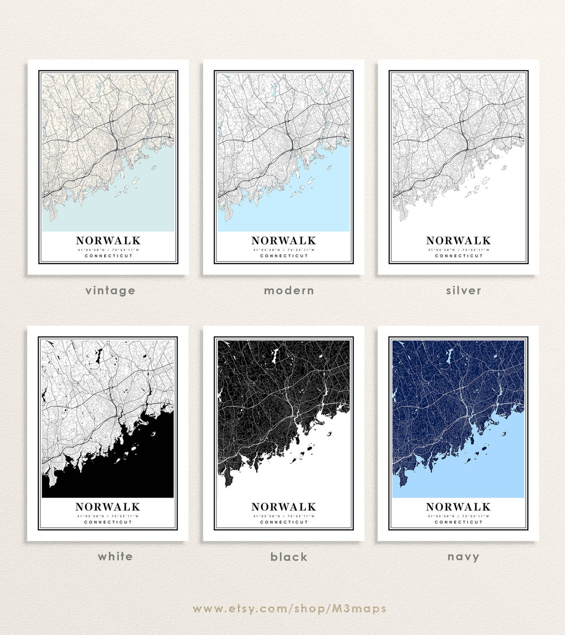 Norwalk Connecticut Map Norwalk CT Map Norwalk City Map - Etsy