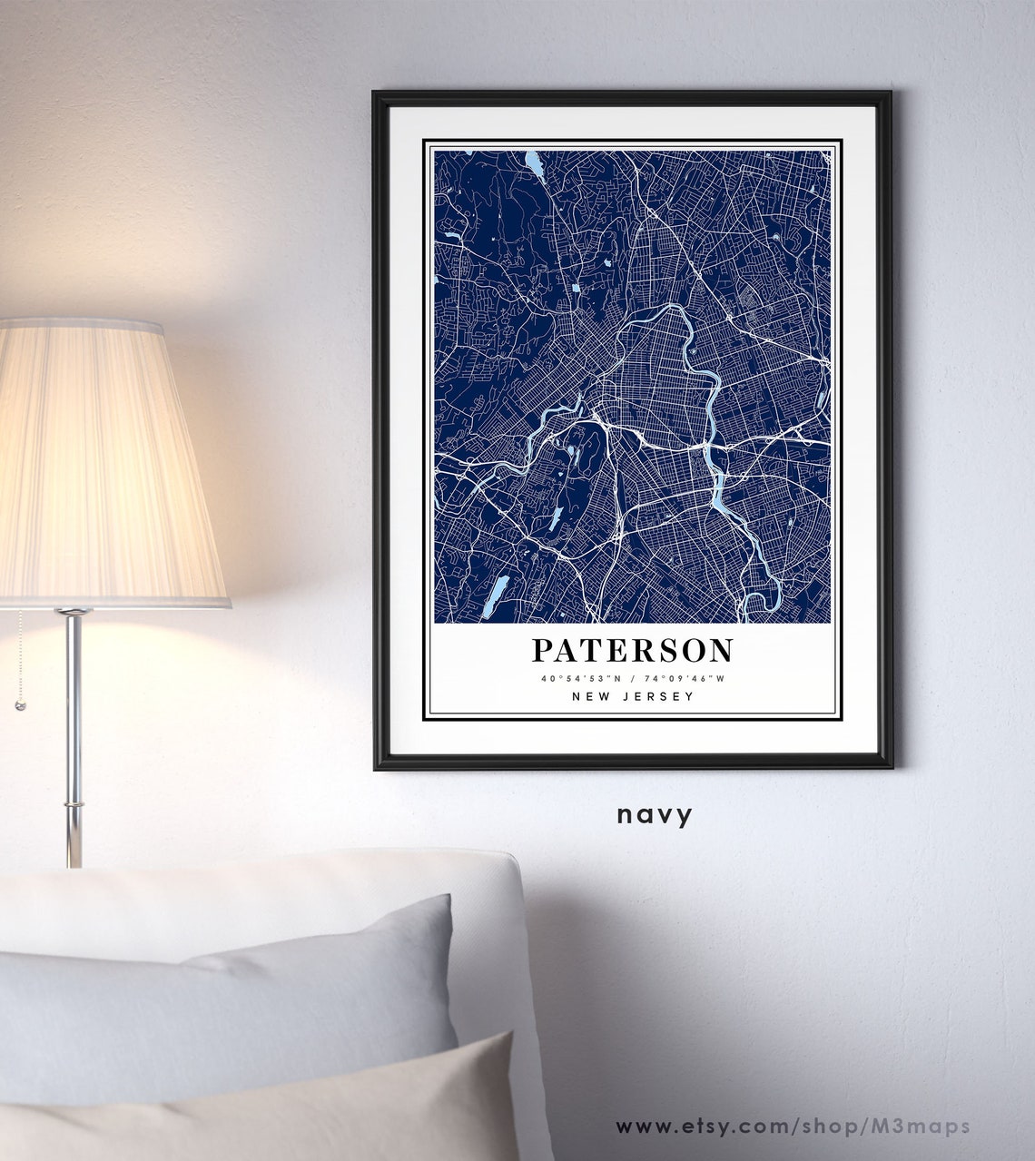 Paterson New Jersey Map Paterson NJ Map Paterson City Map | Etsy