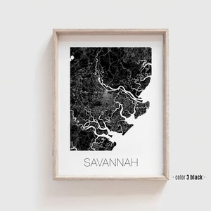SAVANNAH GA City Map Poster, Savannah Georgia Street Map Print ...