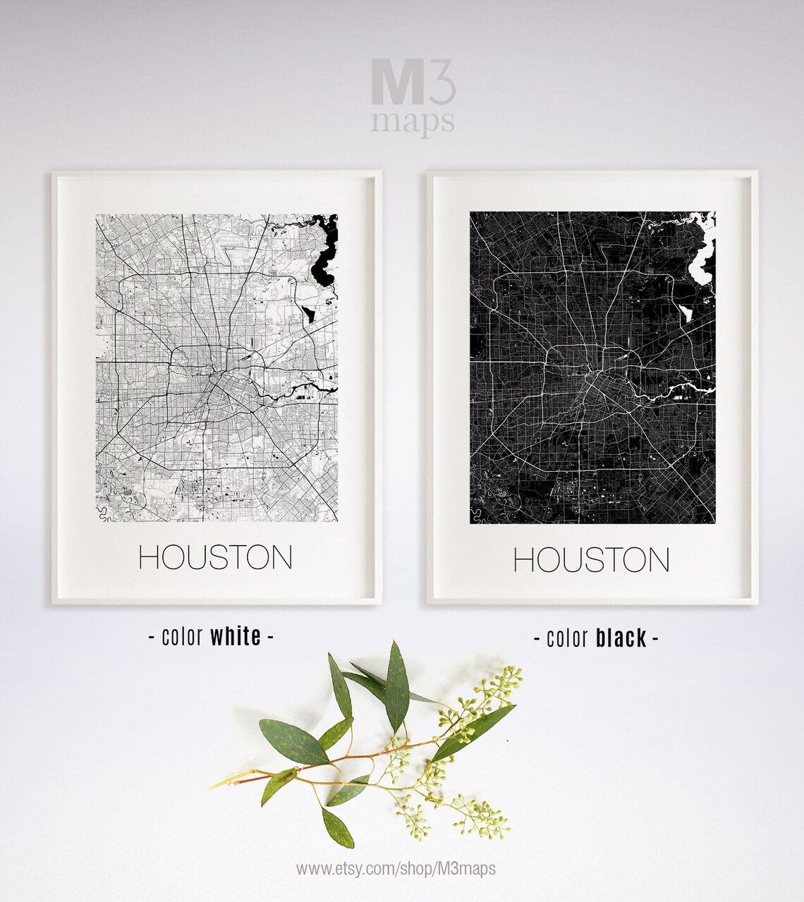 Houston Texas Houston TX Map Houston Map Houston Print - Etsy