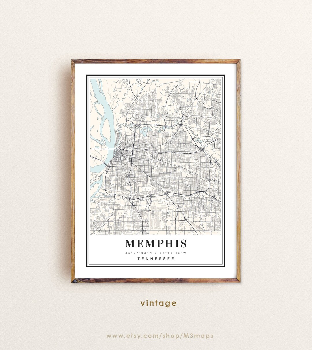Memphis Tennessee Map, Memphis TN Map, Memphis City Map, Memphis Print ...