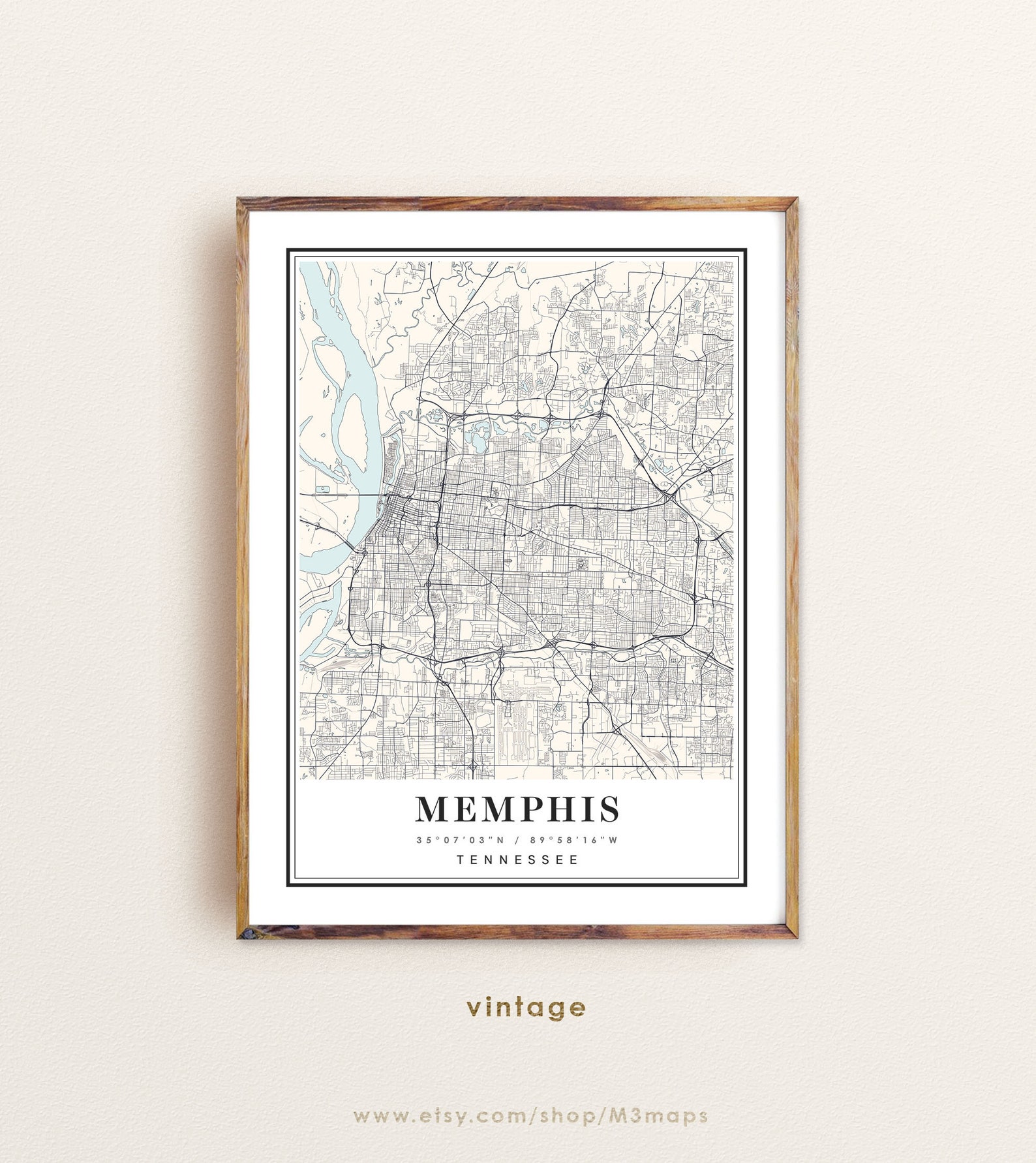 Memphis Tennessee Map Memphis TN Map Memphis City Map - Etsy