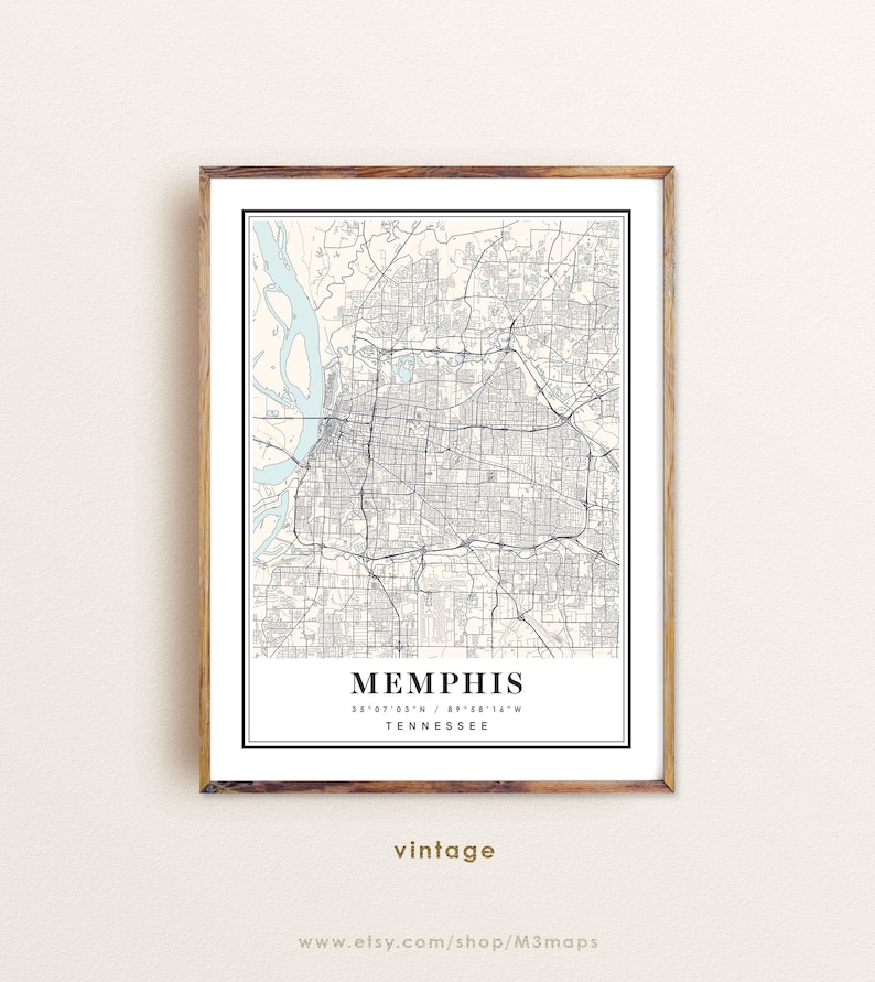 Memphis Tennessee Map Memphis TN Map Memphis City Map - Etsy