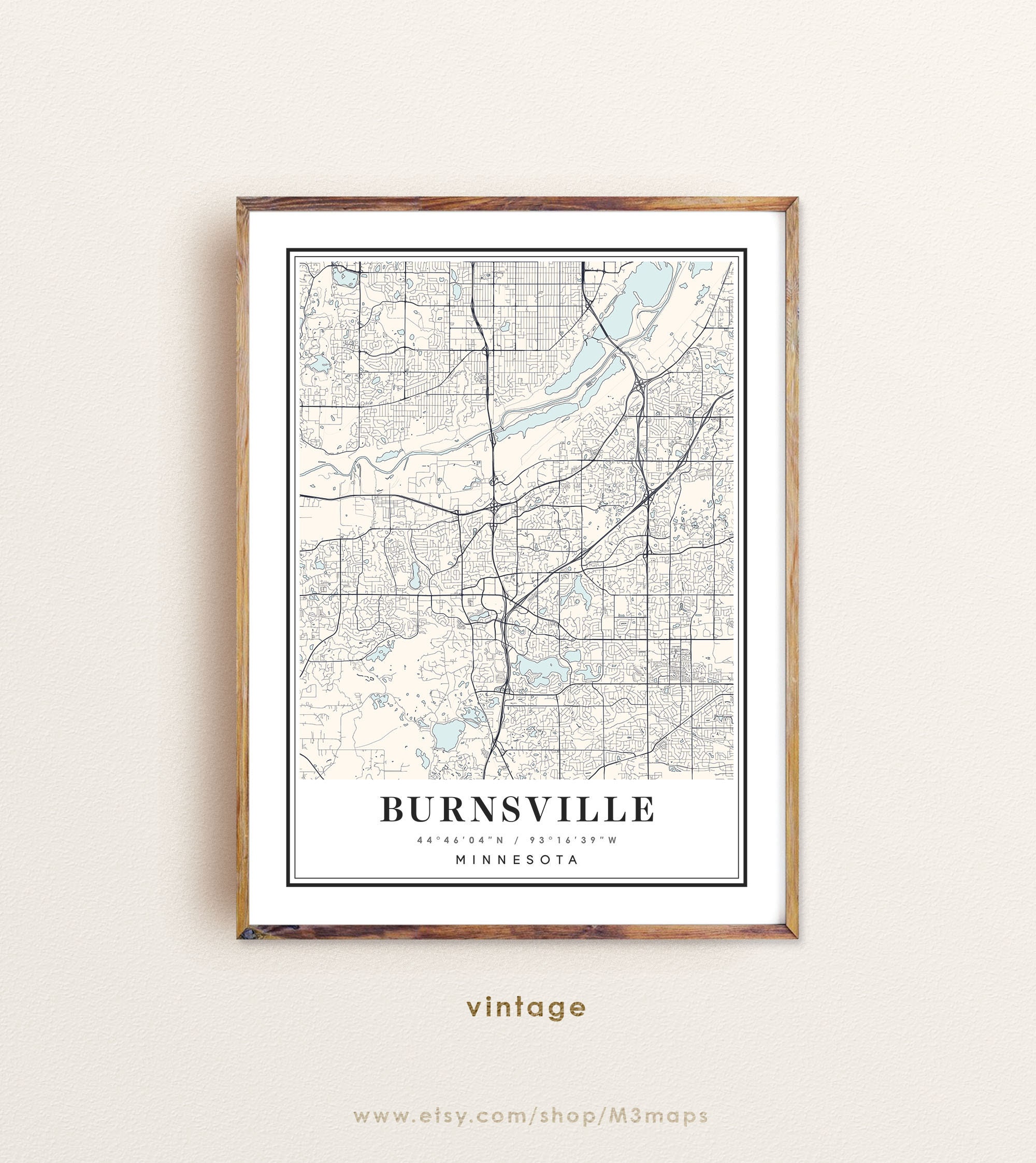Burnsville Minnesota Map Burnsville MN Map Burnsville City - Etsy UK
