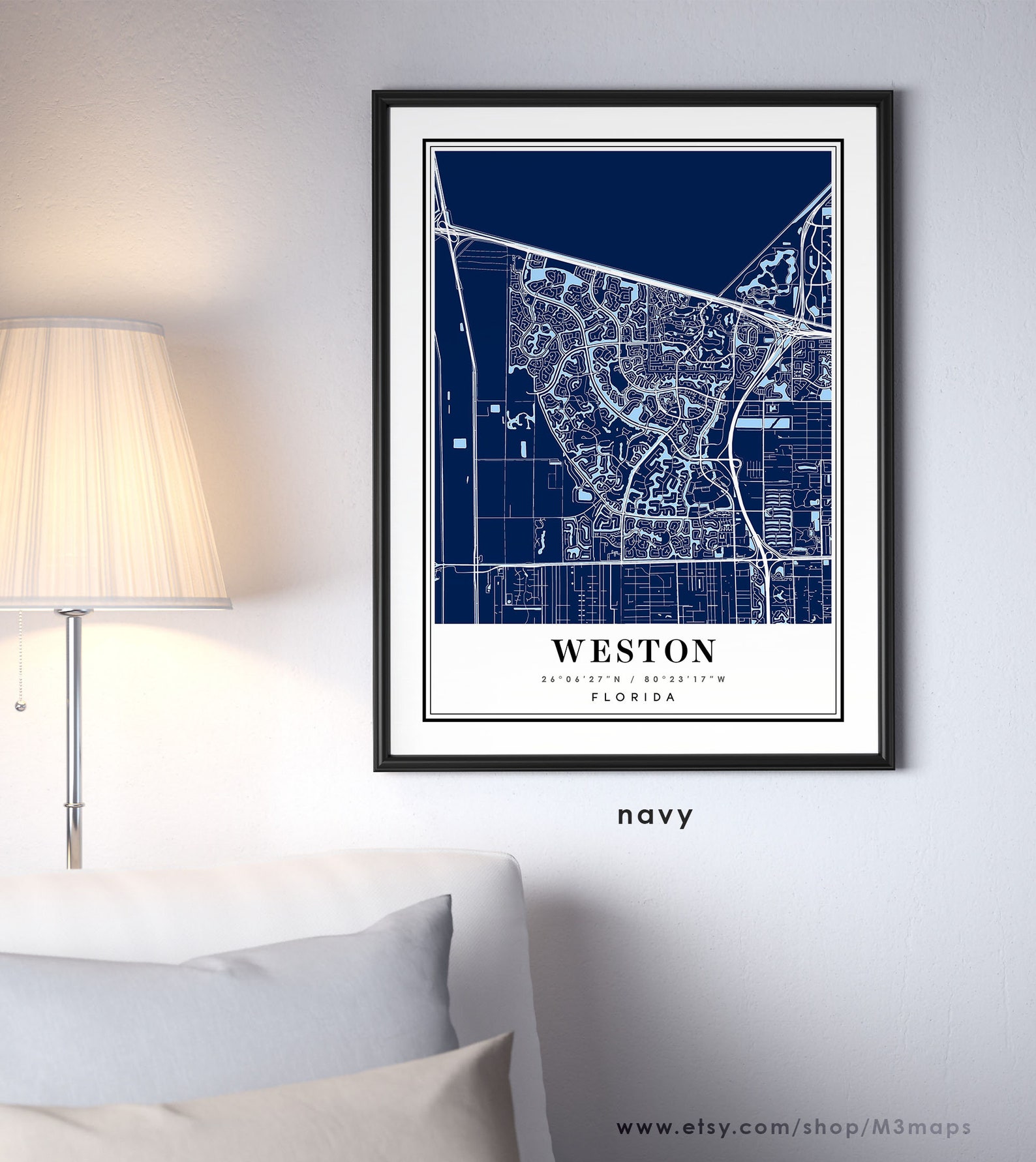 Weston Florida Map Weston FL Map Weston City Map Weston - Etsy