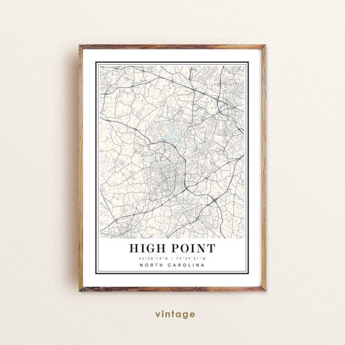 High Point Vintage Map Poster Wall Art City Artwork Print - Etsy
