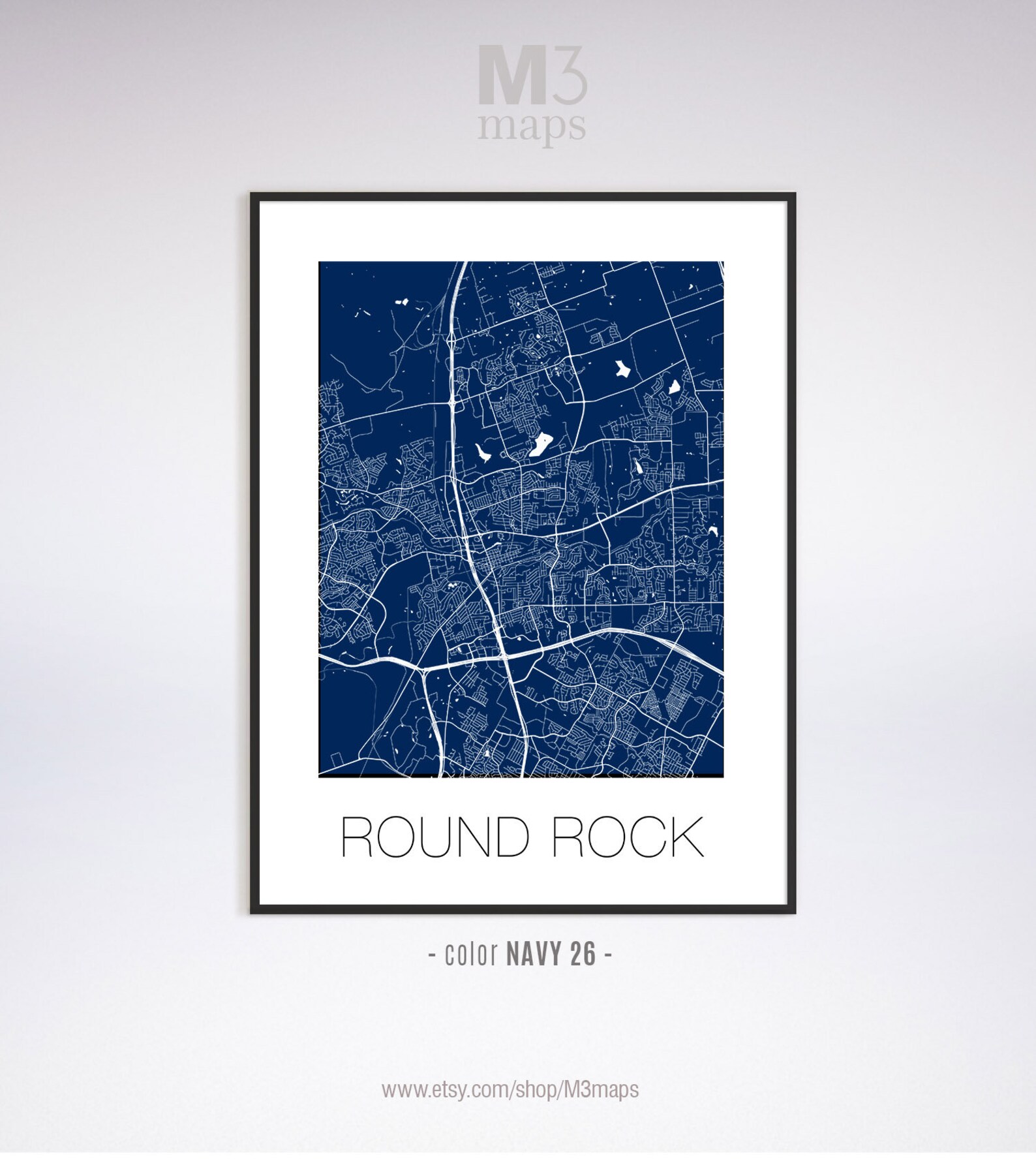 Round Rock Texas Round Rock TX Map Round Rock Map Round - Etsy